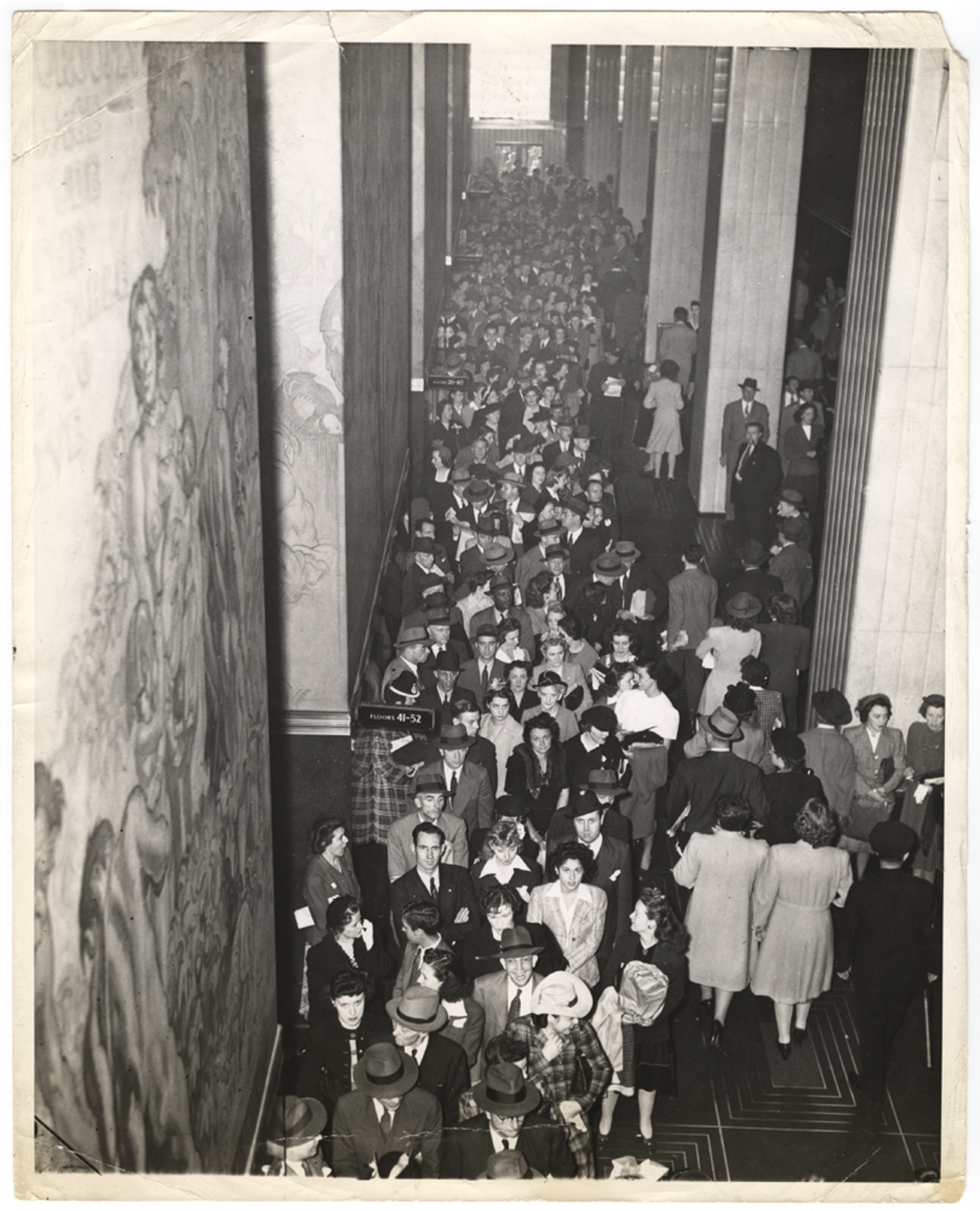 [Waiting for elevators at 30 Rockefeller Plaza, New York ...