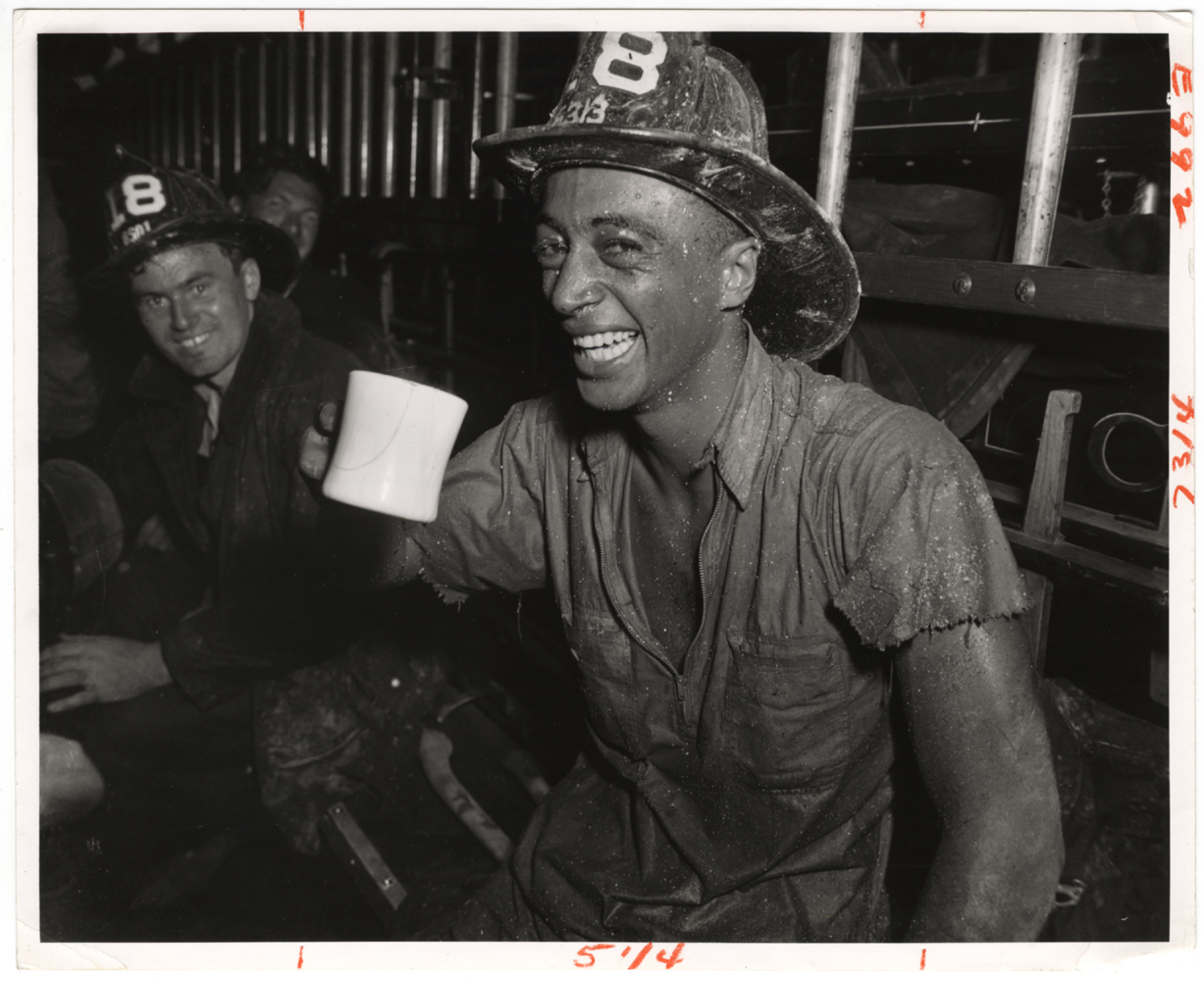 [Fireman enjoying his coffee after tenement fire, New York ...