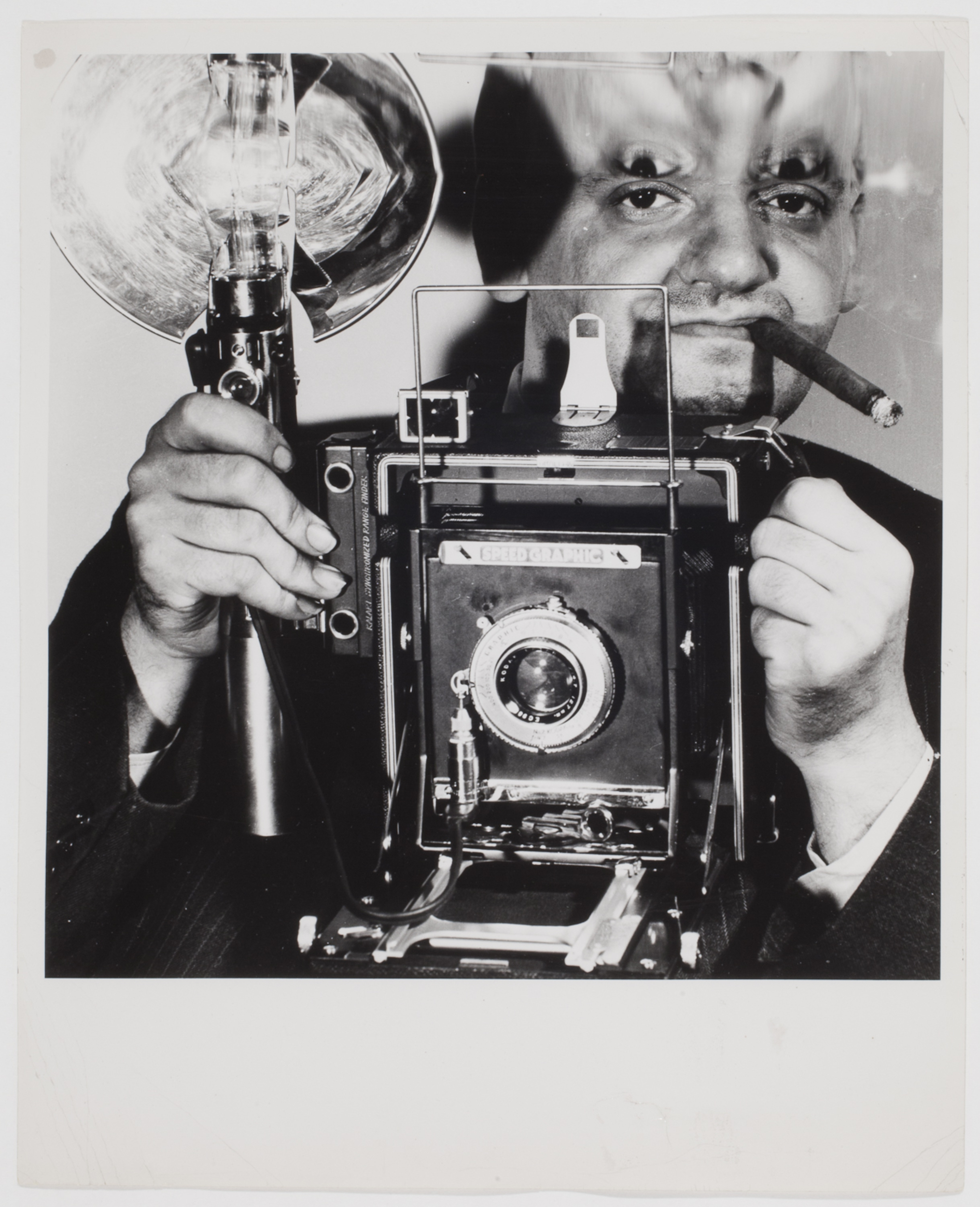 [Distorted Self-Portrait of Weegee with Speed Graphic Camera ...