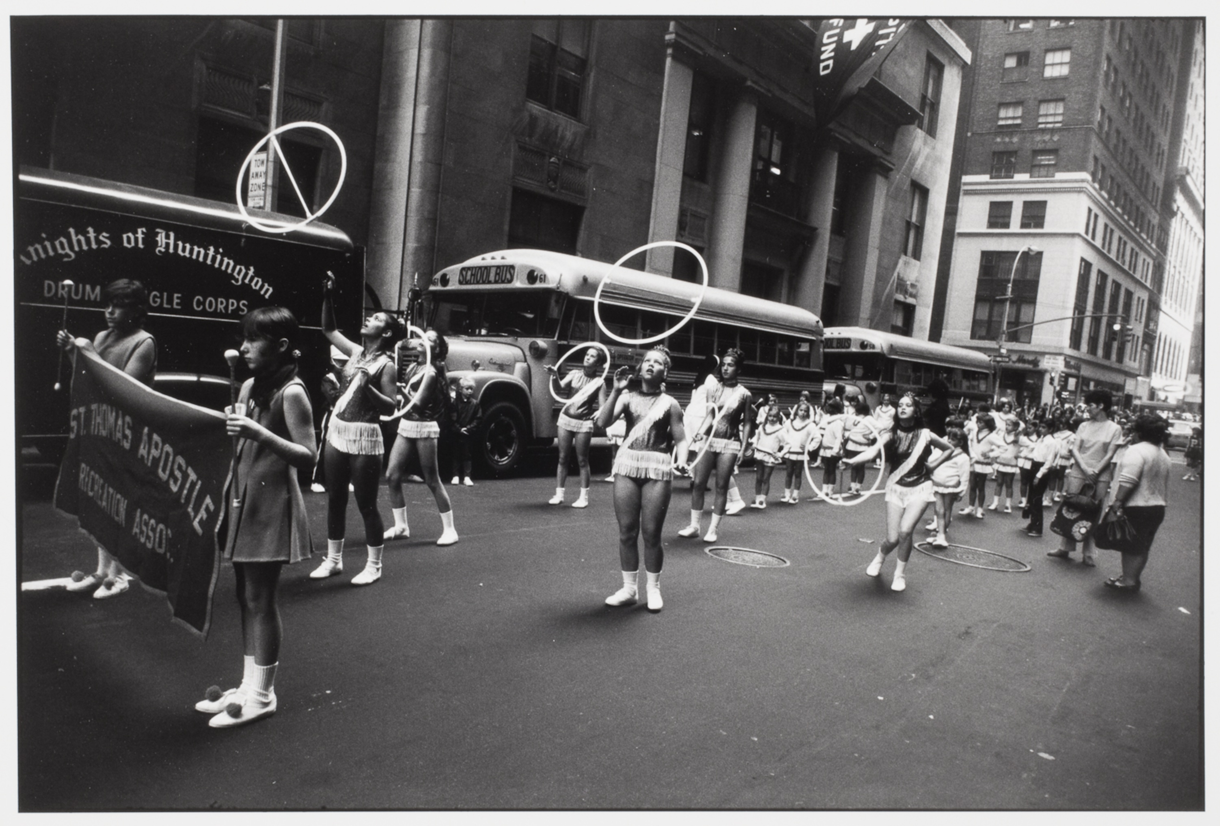 [Majorettes in a street parade] | International Center of Photography