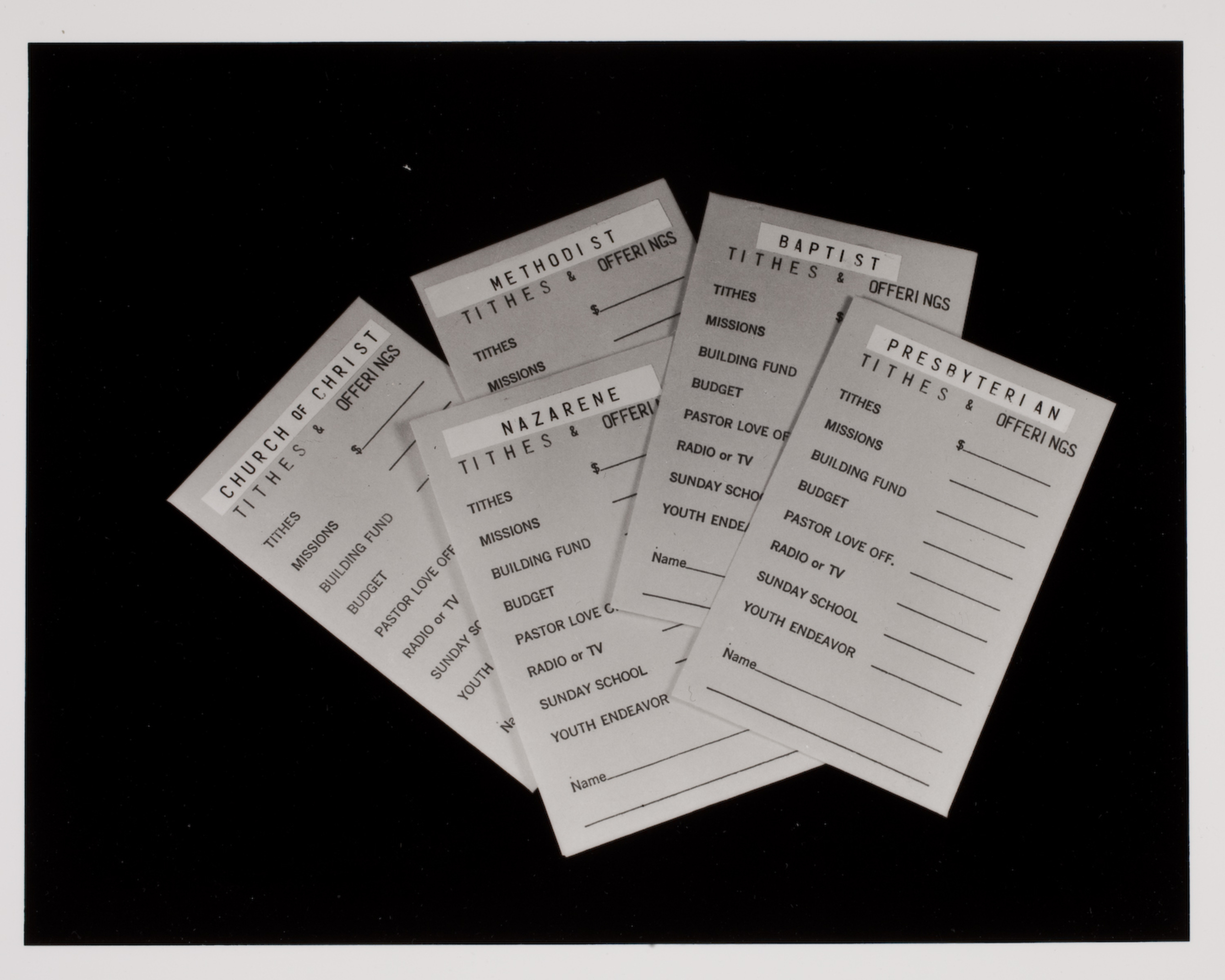 [Church tithes and offering cards] | International Center of Photography
