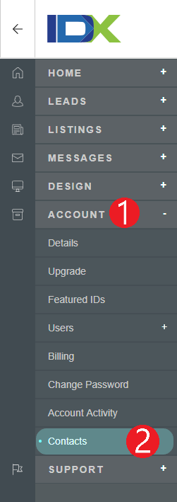 Account Contacts – IDX Broker