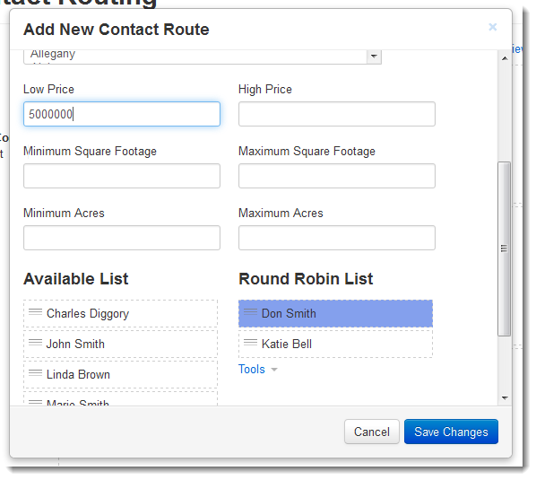 Contact Routing Options – IDX Broker
