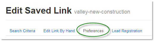Saved Link - Preferences – IDX Broker