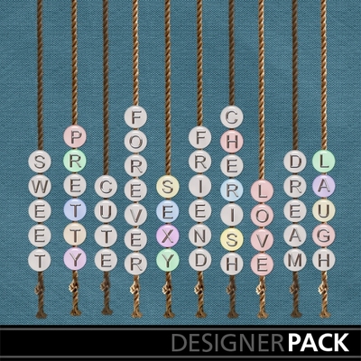 Digital Scrapbooking Kits | Words on a Rope 1 | Babies, Family, Friends ...