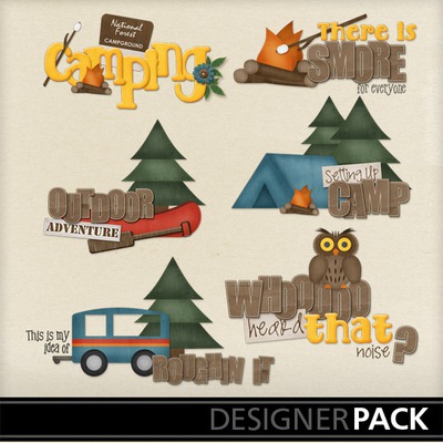 Digital Scrapbooking Kits | Camping Out Word Art | Outdoors | MyMemories