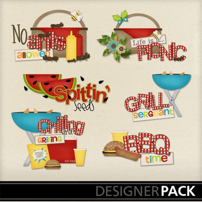 Digital Scrapbooking Kits | Backyard BBQ Word Art | Entertainment ...