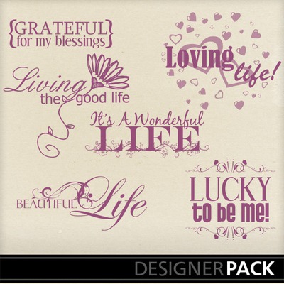 Digital Scrapbooking Kits | Lovin My Life Word Art | Word Design ...