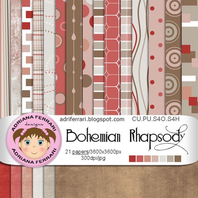 Digital Scrapbooking Kits | Bohemian Rhapsody Paper Pack | Memories ...