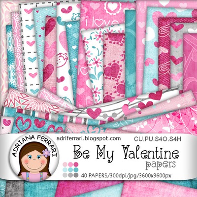 Digital Scrapbooking Kits | Be My Valentine Papers-(Ferrari ...