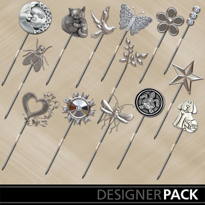 Digital Scrapbooking Kits | Metal Stick Pins-(LLLCrtn) | Animals - Pets ...
