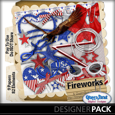 Digital Scrapbooking Kits | Fireworks-(QueenBr) | Decorative, Holidays ...