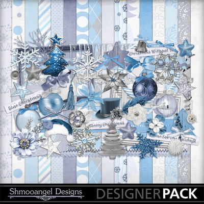 Digital Scrapbooking Kits | Blue Christmas-(Shmoang) | Holidays ...