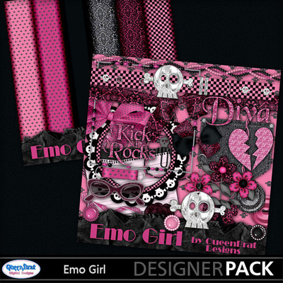 Digital Scrapbooking Kits | Emo Girl-(QueenBr) | Everyday, Girls, Kid ...
