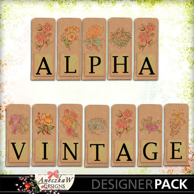 Digital Scrapbooking Kits | Vintage Alpha-(aniaw) | Decorative, Friends ...