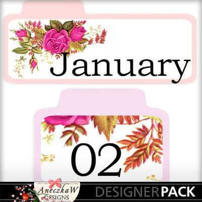 Digital Scrapbooking Kits | Date Tabs-(aniaw) | Calendars, Everyday ...