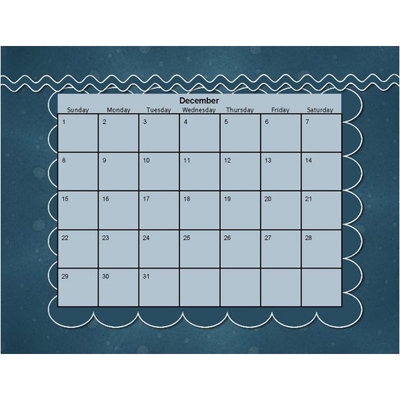 Digital Scrapbooking Kits | Blue Yearly Calendar-(LLLCrtn) | Calendars ...