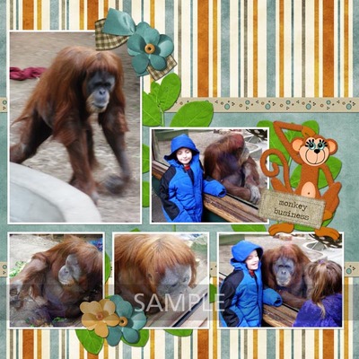 Digital Scrapbooking Kits | Cheeky Monkeys Bundle-(Kathryn) | Animals ...