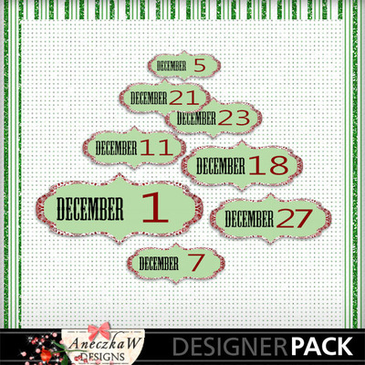 Digital Scrapbooking Kits | December Daily Numbers4-(aniaw) | Everyday ...