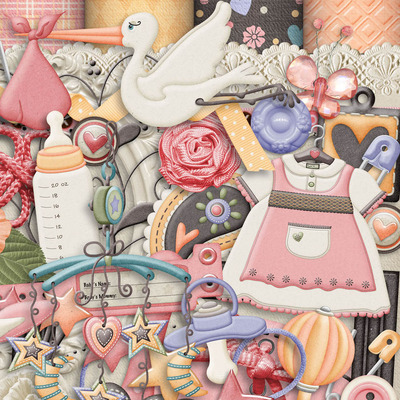 Digital Scrapbooking Kits | Precious Baby Girl Kit-(LMScrap) | Babies ...