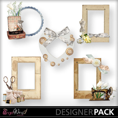 Digital Scrapbooking Kits | Timeless Stitches Frames-(AWS) | Vintage ...