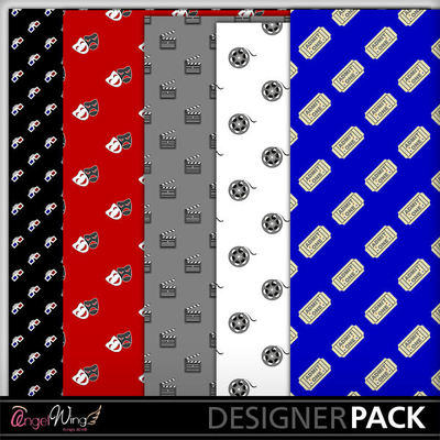 Digital Scrapbooking Kits | At the Movies Paper-(AWS) | Entertainment ...