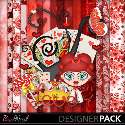 Digital Scrapbooking Kits | Queen of Hearts Kit-(AWS) | Holidays ...