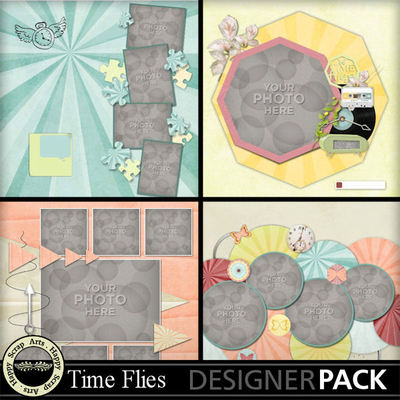 Digital Scrapbooking Kits | Time Flies Templates 2-(HSA) | Decorative ...