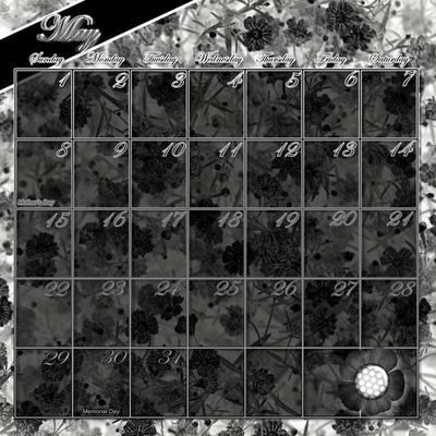 Digital Scrapbooking Kits | Black & White Calendar Temp-(MyMem ...