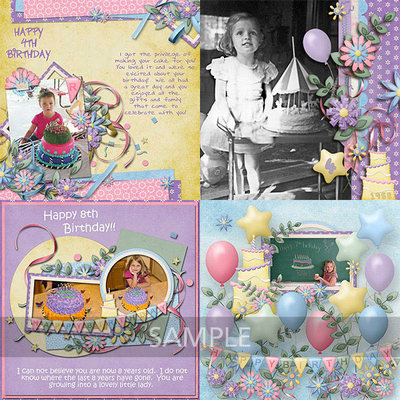 Digital Scrapbooking Kits | Happy Birthday Trio-(Kmess) | Birthdays ...