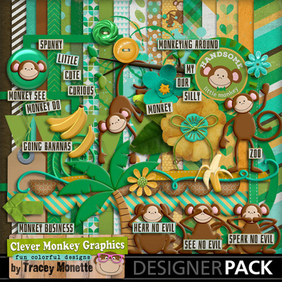 Digital Scrapbooking Kits | Monkey Mischief-(MMDCS) | Kid Fun | MyMemories