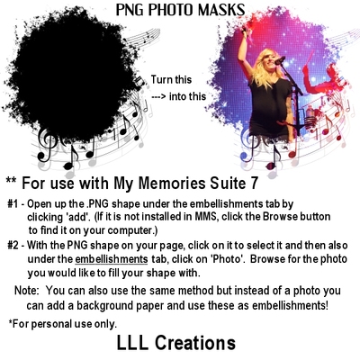 Digital Scrapbooking Kits | PNG Photo Music Masks-(LLLCrtn ...