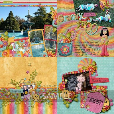 Digital Scrapbooking Kits | Feeling Groovy Trio-(Kmess) | Heritage ...