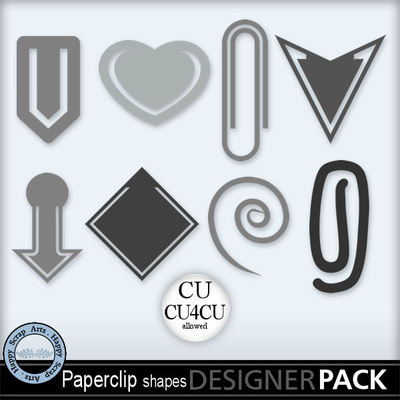 Digital Scrapbooking Kits | Paperclip shapes-(HSA) | Decorative ...