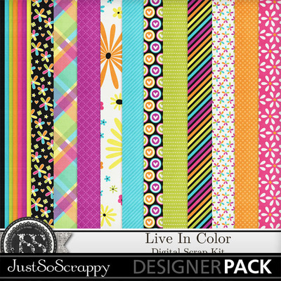 Digital Scrapbooking Kits | Live In Color Bundle-(jsscrap) | Everyday ...