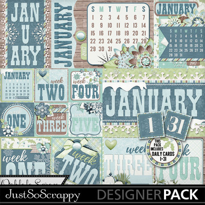 Digital Scrapbooking Kits | January Daily Pocket Cards-(jsscrap ...