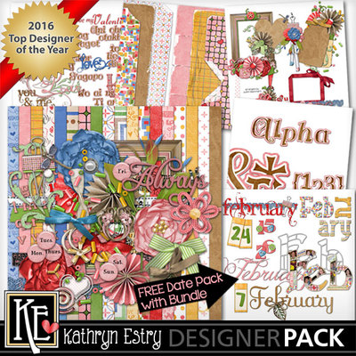 Digital Scrapbooking Kits | February Scraps FWP Bundle-(Kathryn ...