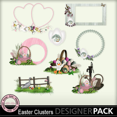 Digital Scrapbooking Kits | Easter Clusters 1-(HSA) | Holidays ...