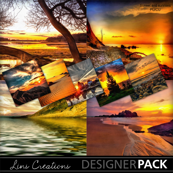 Digital Scrapbooking Kits | Sunsets and Sunrises-(LinsCre) | Commercial ...