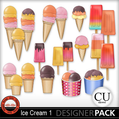 Digital Scrapbooking Kits | Ice Cream 1-(HSA) | Commercial Use, Food ...