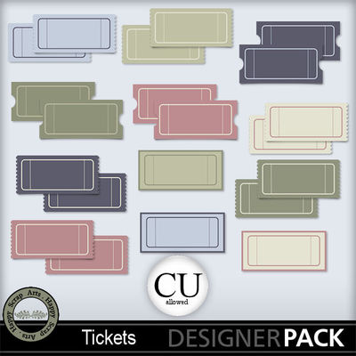Digital Scrapbooking Kits | Tickets-(HSA) | Commercial Use, Decorative ...