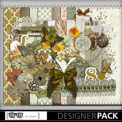Digital Scrapbooking Kits | Vintage Green-(MMDCS) | Vintage | MyMemories