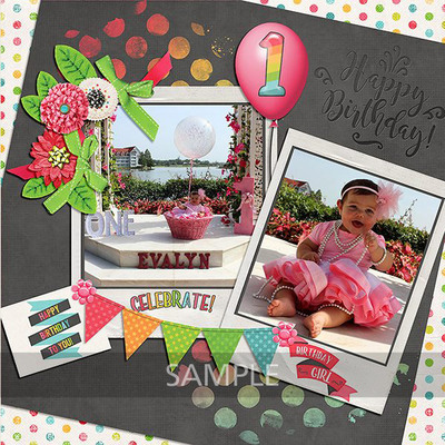 Digital Scrapbooking Kits | Cake & Balloons-page kit-(MSG) | Birthdays ...