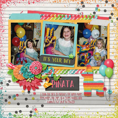 Digital Scrapbooking Kits | Cake & Balloons-page kit-(MSG) | Birthdays ...