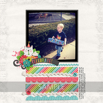 Digital Scrapbooking Kits | Cake & Balloons-page kit-(MSG) | Birthdays ...