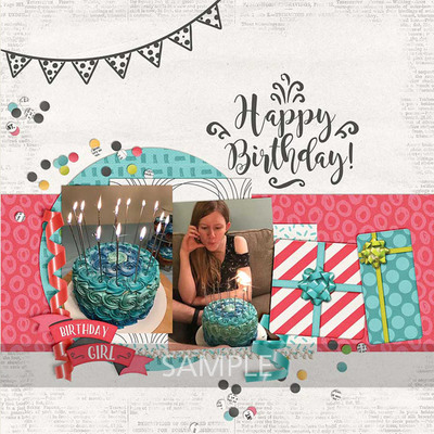Digital Scrapbooking Kits | Cake & Balloons-page kit-(MSG) | Birthdays ...