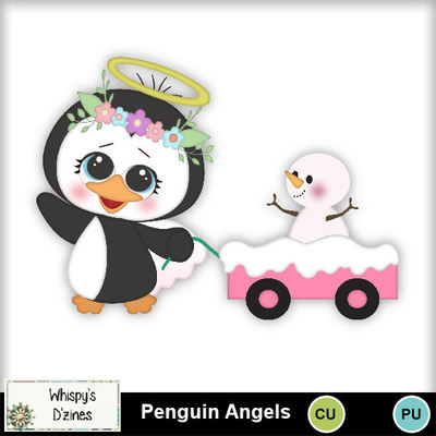 Digital Scrapbooking Kits | Penguin Angels Clipart Set-(Whispy ...