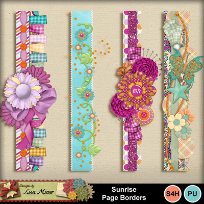 Digital Scrapbooking Kits | Sunrise Page Borders-(LisaMM) | Outdoors ...