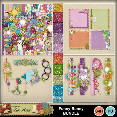 Digital Scrapbooking Kits | Funny Bunny BUNDLE-(LisaMM) | Holidays ...