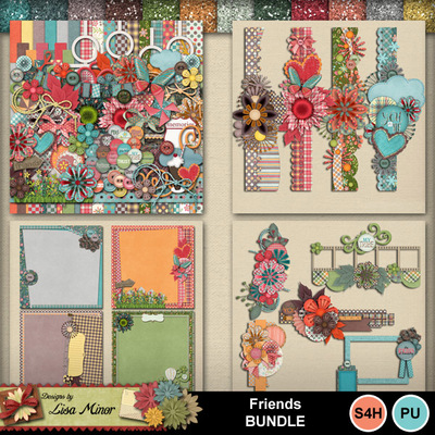 Digital Scrapbooking Kits | Friends BUNDLE-(LisaMM) | Family, Friends ...
